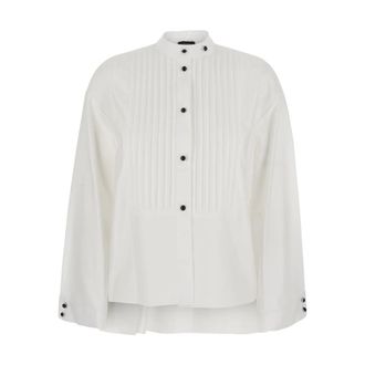 Emporio Armani Chemise Manches Longues en Coton - Femme - Blouses et Chemises - Blanc - Taille: 36 FR