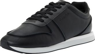 Calvin Klein Herren Retro Runner Lace Up LTH Pinch Ym0Ym01455 Low Top, Black (Black/Oyster/White), 45 EU