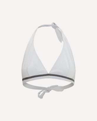 Brunello Cucinelli Tech jersey Bikini Top with monili Female 42