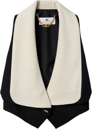 Elisabetta Franchi Femme, Vestes, Multicolore, Taille: 40 FR Shawl Collar Waistcoat