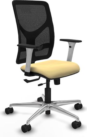 Piqueras y Crespo Computerstuhl, neigbar, mit wei&szlig;en und schwarzen Armlehnen, h&ouml;henverstellbare Lendenwirbelst&uuml;tze, ausgestattet mit Syncro/Traslack und Schneideschaum,