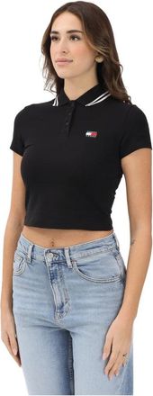 Tommy Jeans Femme, Tops, Noir, Taille: 38 FR Polo Court