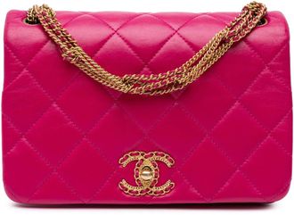 Chanel Hobo Bags - Small Quilted Lambskin On And On Chain Flap - Gr. unisize - in Gold - f&uuml;r Damen