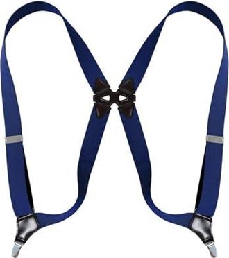 Generic Bretelles pour homme 3,5 cm de large ceinture &eacute;lastique r&eacute;glable bretelles X dos chemise clip porte-jarretelles pantalon bretelles homme bretelles vin