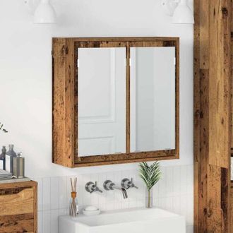 vidaXL vidaXL Armoire Miroir de Salle de Bain Bois Ancien 60 x 20 x 60 cm