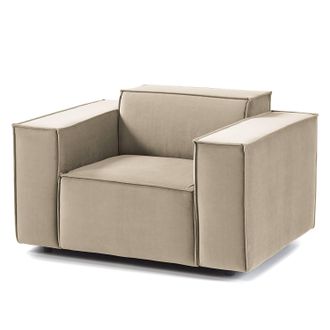 Studio Copenhagen home24 Sessel Beige/Beige Samt Shyla 120 x 70 x 96cm