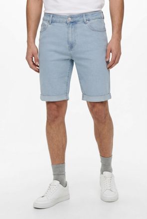Only & Sons Shorts ONLY & SONS ONSPLY BOX GUA DNM SHORTS OTL, Herren, Gr. XXL, N-Gr, blau (light blau denim), Web, Obermaterial: 64% Baumwolle, 31% Polyester, 3% 