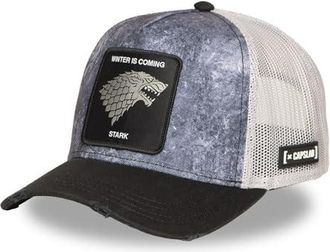 Capslab Winter is Coming Stark Game of Thrones Gris Noir Casquette de Camionneur R&eacute;glable
