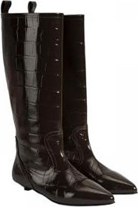 Desa Mocassins pour Femme - Imprim&eacute; Animal, Bout Pointu, Petit Talon, Respirants | Brun - 40