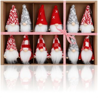 Com-Four 12 x hochwertige Weihnachtsmann-Anh&auml;nger f&uuml;r Weihnachtsbaum, Anh&auml;nger, bezaubernde Weihnachtsbaumfiguren als Baumbehang, Weihnachtsdekoration