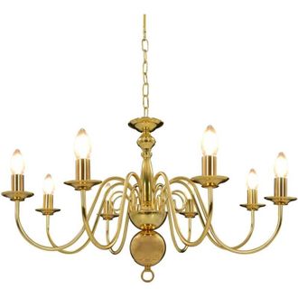 vidaXL Kronleuchter Golden f&uuml;r 8 x E14 Gl&uuml;hbirnen - Vidaxl