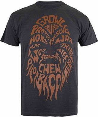 Star Wars T-Shirt Chewbacca Text pour Homme, Noir (Anthracite), XXL UK