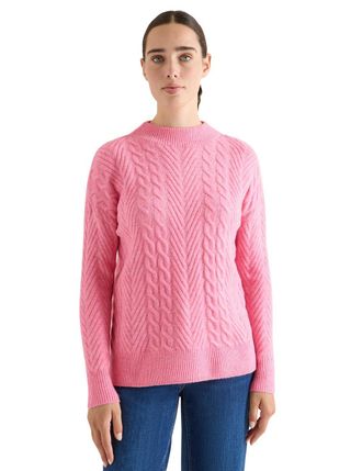 Cecil Pullover mit Zopfmuster Dark Blossom Melange XXL