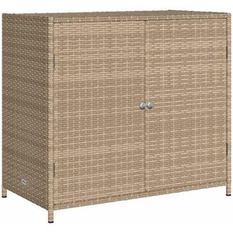 vidaXL Gartenschrank Beige 83x45x76 cm Poly Rattan - Vidaxl