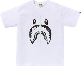 A Bathing Ape t-shirt à imprimé requin - Blanc