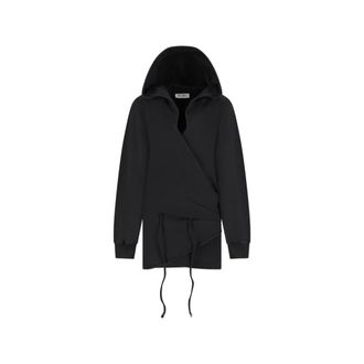 The Attico Femme, Sweatshirts et sweats &agrave; capuche, Noir, Taille: 34 FR Mini Robe Molleton Am&eacute;ricain