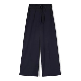 Motivi Palazzo-Hose aus Cady mit G&uuml;rtel - - Trousers - Damen - Blau - L