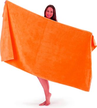 Generic Extra gro&szlig;es Badetuch (100 x 200 cm -600 GSM) Super Jumbo Big Badet&uuml;cher Body Wrap (Orange, Baumwolle)