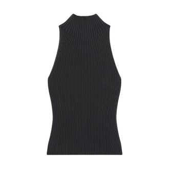 Alaia Geripptes Neckholder-Top - - Tops - Damen - Blau - XS