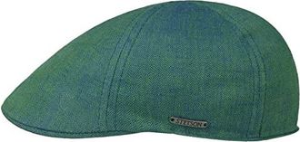 Stetson Casquette en Lin Texas Descott Homme - Made in The EU Gavroche avec Visiere Ete Printemps-ete - 59 cm Vert-Bleu