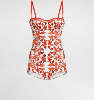 Dolce & Gabbana Badeanzug Mit Majolika-print - Frau Bademode Multicolor Stoff 4