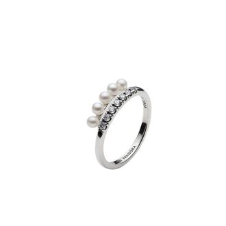 Pandora Femme, Accessoires, Blanc, Taille: 52 MM Bague Entrelac&eacute;e Perles dEau Douce Trait&eacute;es et Pav&eacute;