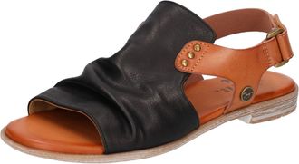 Mustang Jeans Damen Sandale Hochfront Nieten Faltendetail Slouchy Optik 1388-808, Gr&ouml;&szlig;e:39 EU, Farbe:Schwarz