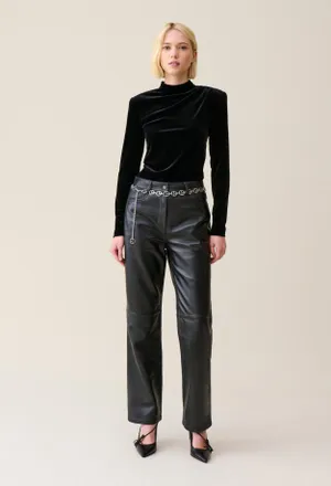 Claudie Pierlot Top cintr&eacute; velours noir