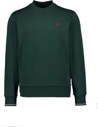 Fred Perry Herren Sweatshirt gr&uuml;n unifarben