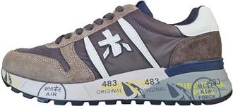 Premiata Chaussures Homme Baskets daim Tissu Lander_7704 Marron-Beige, Marron Taupe Beige, 44 EU