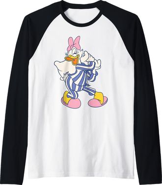 Disney Daisy Duck Striped Pajamas Slumber Party PJs Pose Raglan