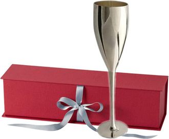 Silberkanne Sektkelch Hamburg (H 20 cm) | Premium Silber Plated versilbert | Champagnerfl&ouml;te | Edles Geschenk mit Box