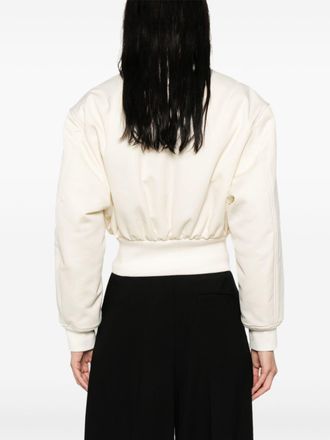 Balenciaga Cropped Bomber Jacket - White