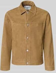 Marc O'Polo Denim Regular Fit Lederjacke aus echtem Ziegenvelours