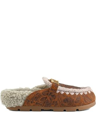 Mou Winter Bio floral mules - Marron