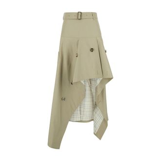 Burberry Heather Asymmetric Skirt - - Skirts - Damen - Beige - S