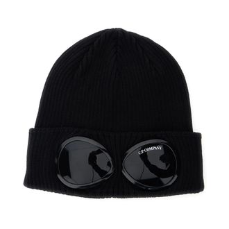 C.P. Company C.p. Company, Homme, Accessoires, Noir, Taille: ONE Size Cotton Goggle Beanie