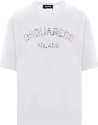 Dsquared2 Homme, Tops, Blanc, Taille: L S74Gd1399 D20020100 T-Shirt