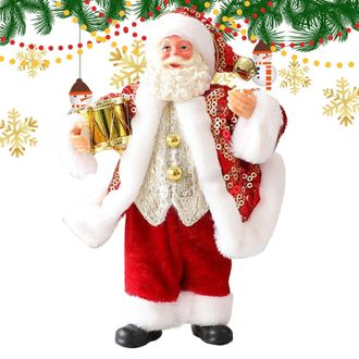Generico Weihnachtsmann-Figuren - 17,8 cm gro&szlig;e Weihnachtsstatue, die Instrumente halten, dekorative Skulptur f&uuml;r Wand, Tisch, Garten, Schreibtisch, Weihnachts