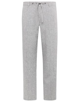 Tom Rusborg Sommerliche Leinenhose mit elastischem Bund und Kordelzug in
