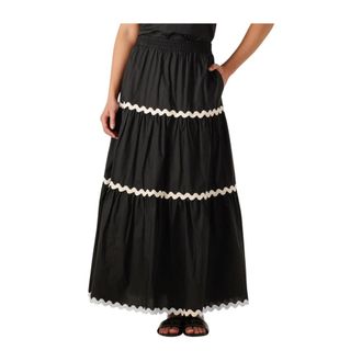 Notre-V Eleganter schwarzer Maxirock - - Skirts - Damen - Schwarzk - XS