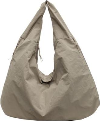 Generic Sac à main de couleur unie pour femme, sac à main de couleur unie : sac à bandoulière tendance, sac à bandoulière drapé, sac universitaire en nylon po