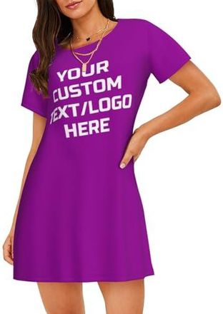 Generic Robe Femme Personnalisable - avec Photo Texte - Robe Personnalisable - Cr&eacute;ez Votre Logo ou Texte - Cadeau Parfait pour &eacute;pouse ou Petite Amie XL