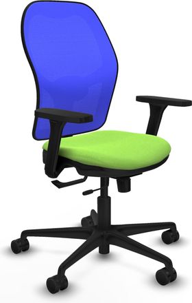 Piqueras y Crespo B&uuml;rostuhl mit 3D-Armen, h&ouml;henverstellbare Lendenwirbelst&uuml;tze, ausgestattet mit Syncro/Traslack und Schaumstoff, Blau/Pistazie