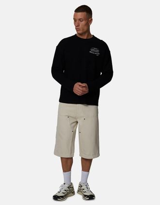 Good For Nothing Short en jean baggy style charpentier - Cr&egrave;me-Blanc
