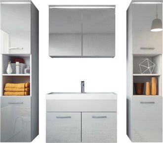 Badplaats Badplaats - Set de meuble de salle de bain Paso xl 80 cm - Blanc b