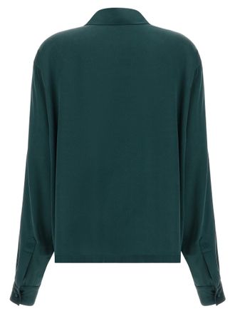 Tom Ford Silk Satin V-Neck Polo Shirt - Teal