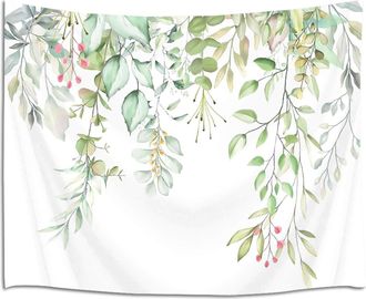 Generic Wandteppich Grüne Pflanzen 250x300 cm Groß Wandteppiche Rebe Mit Blumen und Blättern 3d Druck Wandbehang XXL Tapisserie Wandtuch für Wohnzimmer Schlaf