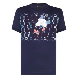Billionaire Boys Club Homme, Tops, Bleu, Taille: M T-Shirt Col Rond Palmiers