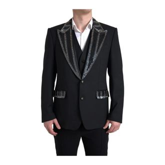 Dolce & Gabbana Luxuri&ouml;ser zweiteiliger Anzug aus Wolle - - Suits - Herren - Schwarzk - 2XL